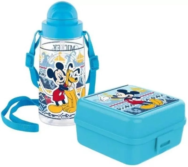 Souprava svačinový box a láhev na pití Mickey Mouse