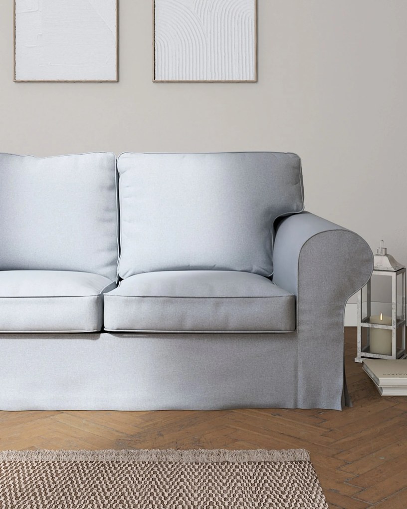 Potah na pohovku IKEA Ektorp 3-místná, rozkládací STARÝ MODEL PIXBO barva modrá látka pletený vzor