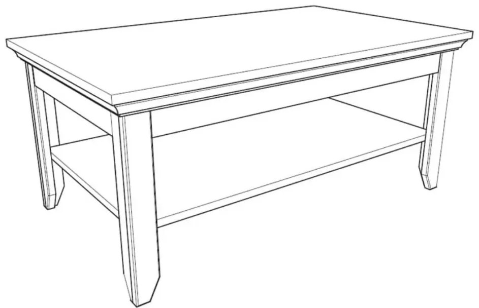 Konferenční stolek RUSTIC - bílá