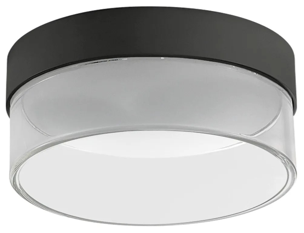 Linea Light Crumb, černé moderní stropní svítidlo, 15W LED 3000K, prům. 15,4cm