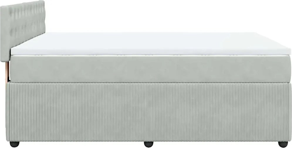 Box spring postel s matrací světle šedá 140x200 cm samet 3290070