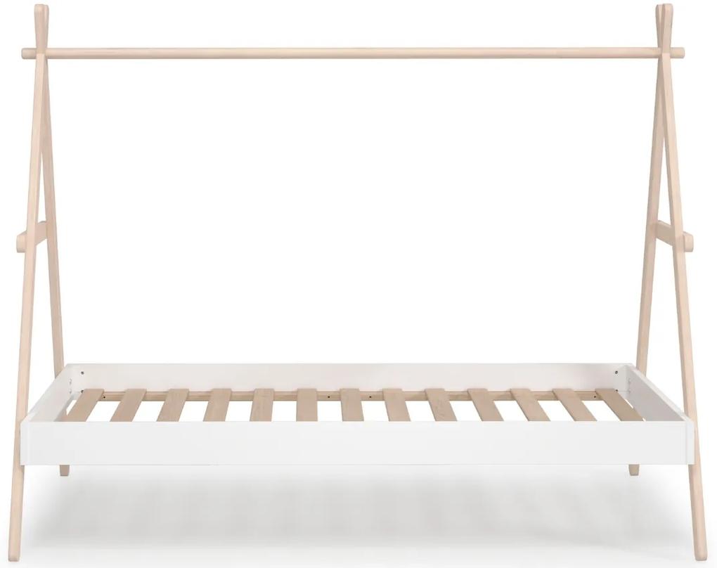 Bílá lakovaná dětská postel Marckeric Trufa 90 x 200 cm
