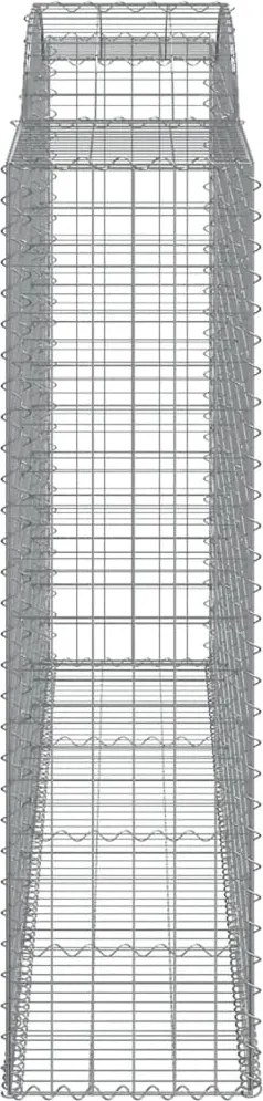 Klenuté gabionové koše 3 ks 300x50x180/200cm pozinkované železo 3146774