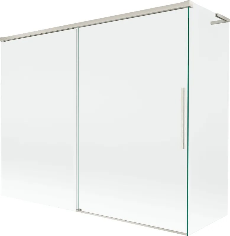 Mexen Rox, L 2-křídlová posuvná vanová zástěna 190 + 90 x 150 cm, 8mm čiré sklo, ocelový profil, 8C9L-190-090-97-00