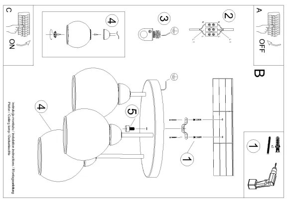 Sollux SL.1140 - Lustr na tyči ALINO 3xE27/60W/230V černá