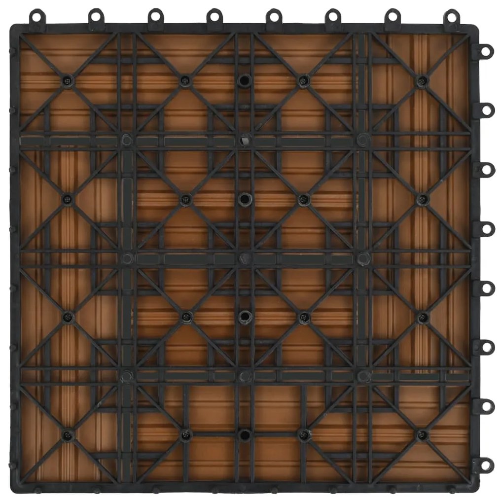 22 Ks Terasové Dlaždice 30 X 30 Cm 2 M² Wpc Barva Teak