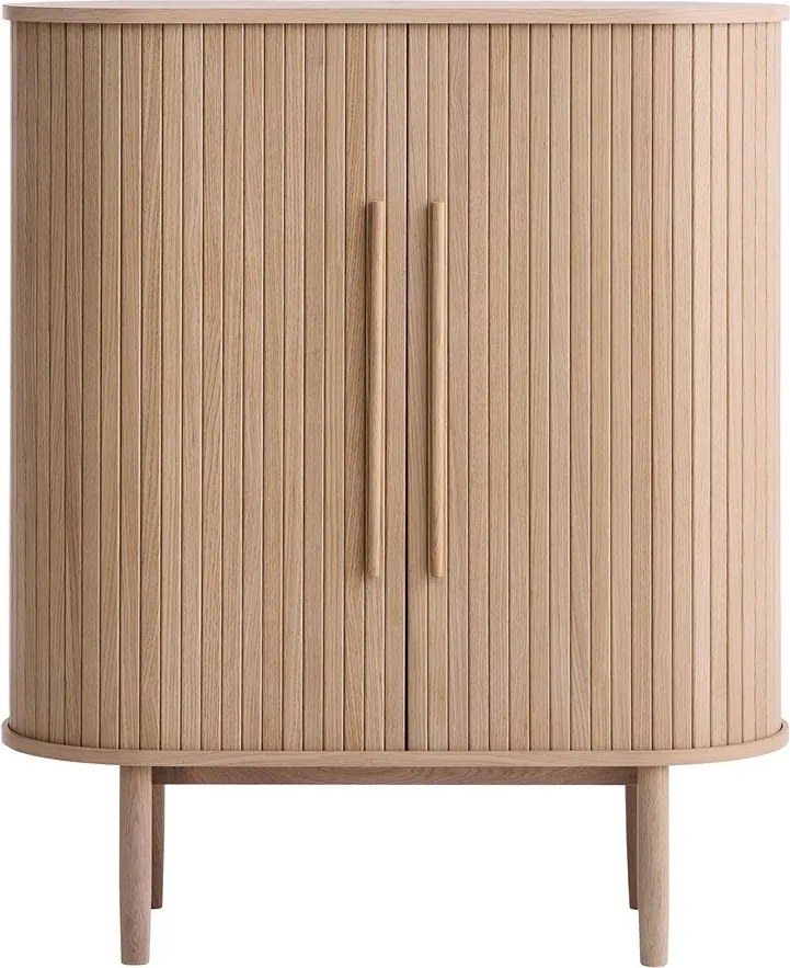 Skříňka v dekoru dubu s posuvnými dveřmi ve světle přírodní barvě 100x118x40 cm Meta – Unique Furniture