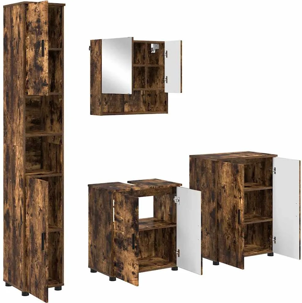 Sada koupelnového nábytku 4 ks Kouřový dub 61 x 35 x 64 cm 3393008