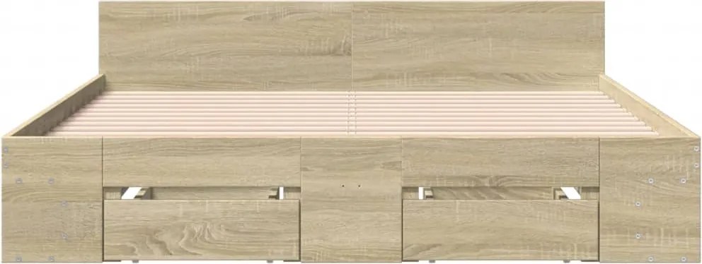 Rám postele se zásuvkami dub sonoma 150x200 cm kompozitní dřevo 3280743