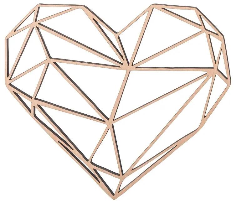 Dřevobox Dřevěný geometrický obraz - srdce