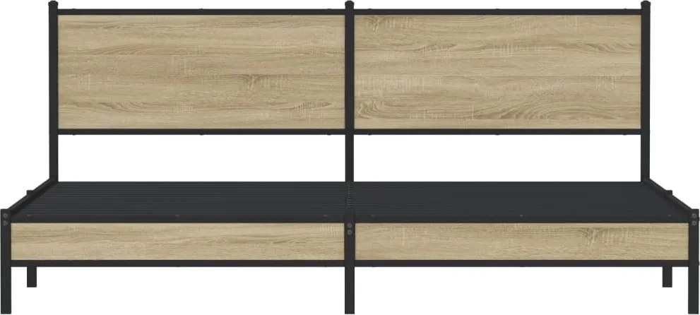 Kovový rám postele bez matrace dub sonoma 200 x 200 cm 3301394