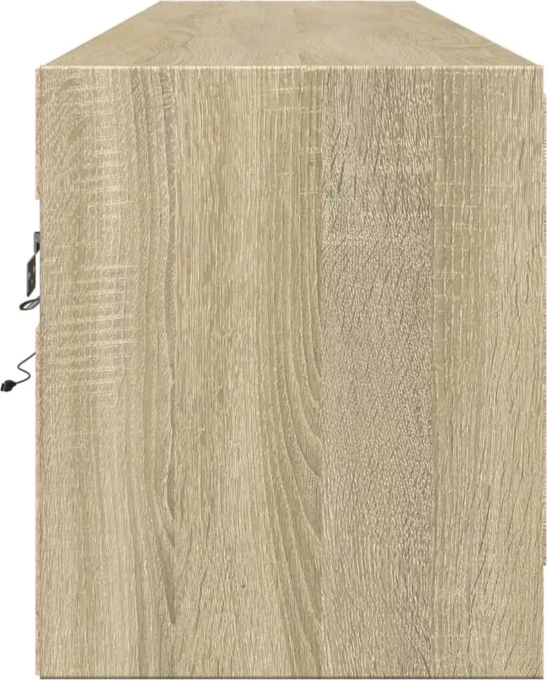 Nástěnná TV skříňka s LED dub sonoma 180 x 31 x 38 cm 3307949
