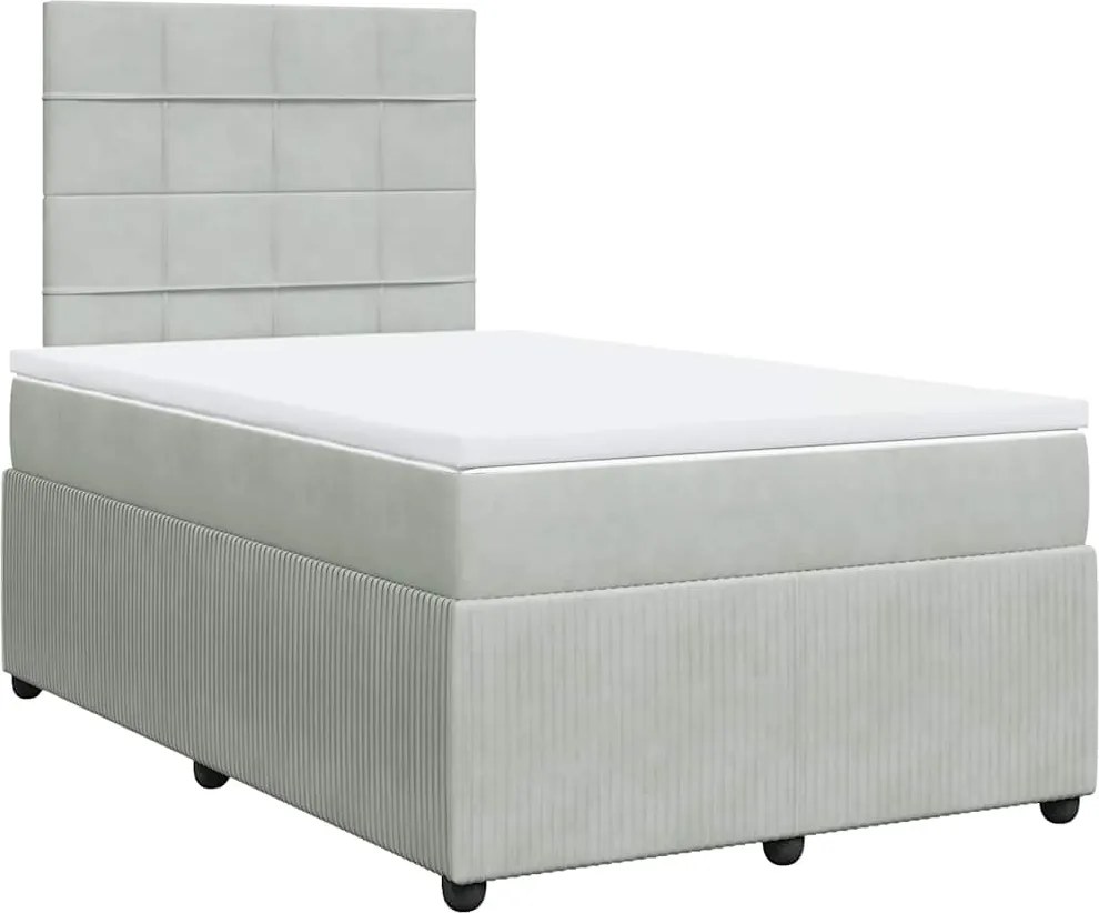 Box spring postel s matrací světle šedá 120 x 200 cm samet 3294610