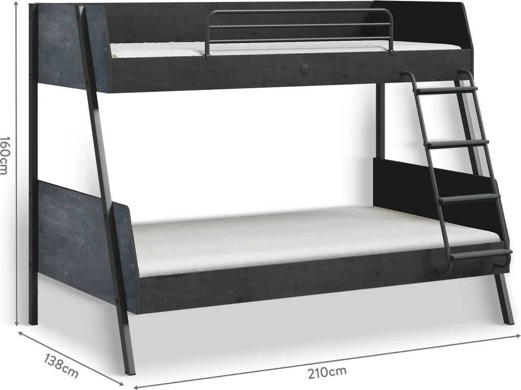Čilek Studentská patrová postel (90x200-120x200 cm) Dark Metal