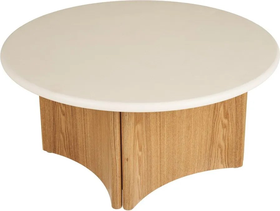 Bílý/v přírodní barvě kulatý konferenční stolek s betonovou deskou ø 80 cm Motril – House Nordic