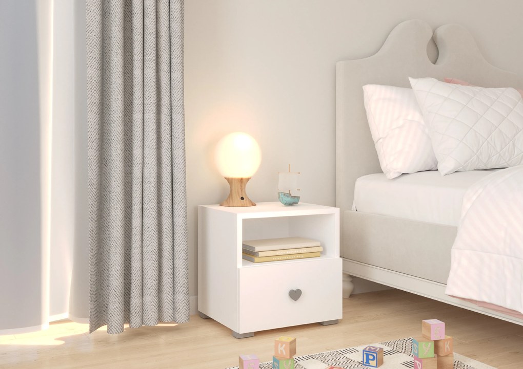 ADRK Furniture Noční stolek se zásuvkou EMI NS-EMI-W-UCH-2-L008