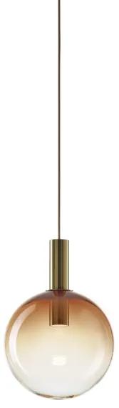 Bomma Luxusní závěsné svítidlo Divina s baldachýnem Povrch Montury: Broušená zlatá, Barva skla: kouřová
