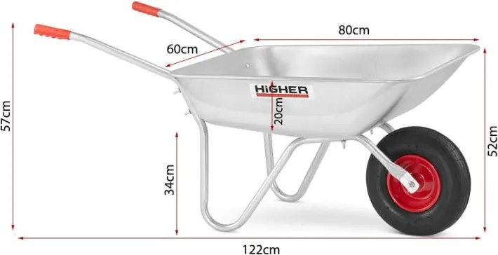 Zahradní kolečko 125l HIGHER WB-5024