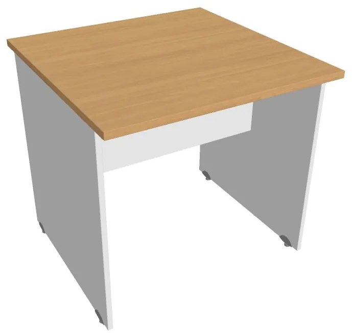 Stůl jednací rovný 80 cm - Hobis Gate GJ 800 Dekor stolové desky: buk, Dekor lamino podnože: bílá