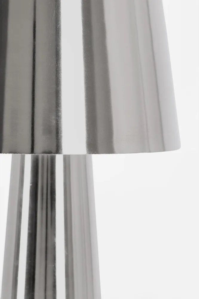 Kovová LED stolní lampa ve stříbrné barvě s kovovým stínidlem (výška 51 cm) Turner – Bizzotto