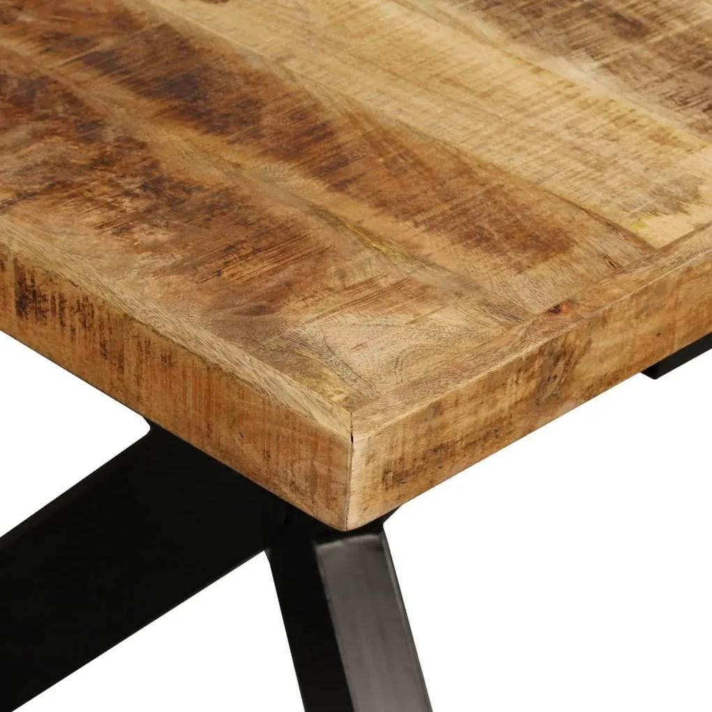vidaXL Jídelní stůl masivní mangovníkové dřevo a ocelový kříž 180 cm [244804] Barva: světle hnědá