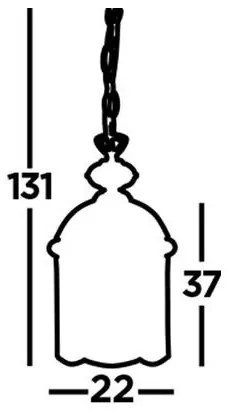 Searchlight 7133AB Závěsné svítidlo BEVELLED LANTERN patina