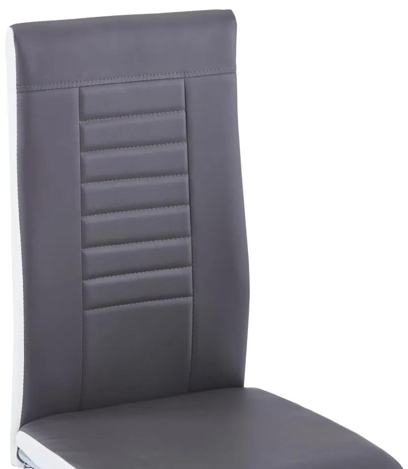 Konzolové jídelní židle 4 ks šedé umělá kůže - Default Title