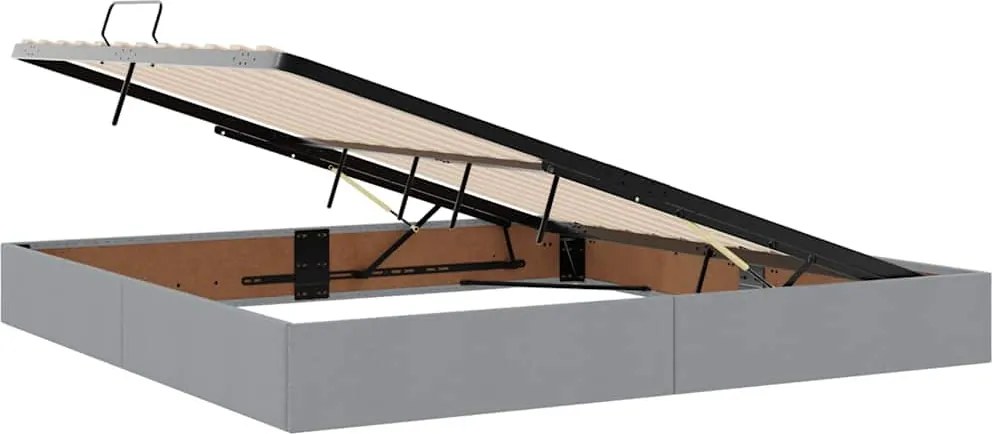 Postel s úložným prostorem a matrací Světle šedá 200 x 200 cm 3371865