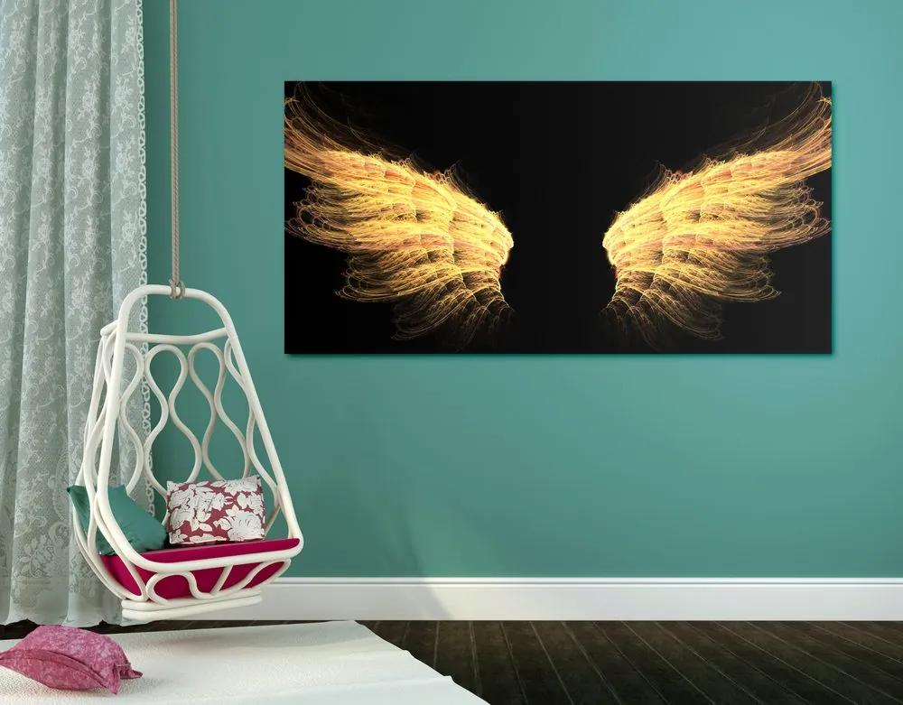 Obraz zlatá andělská křídla Varianta: 120x60
