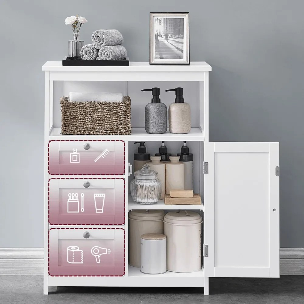 Komoda AUK-E1154 WT, mdf, bílá (60 x 30) cm