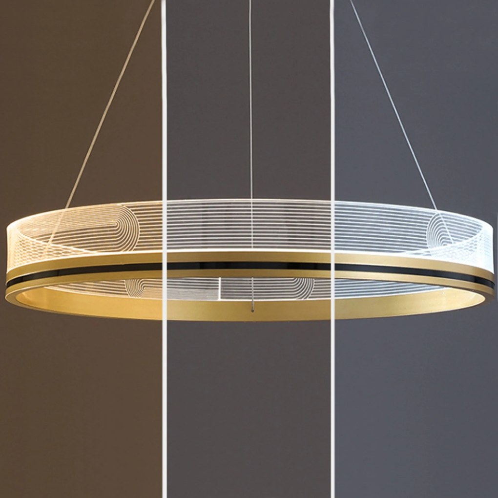 Toolight, LED závěsné svítidlo 40cm APP1189-CP, zlatá, OSW-40019