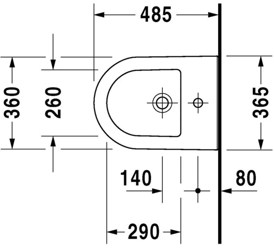 Duravit Darling New - Závěsný bidet Compact, 1 otvor pro armaturu propíchnutý, bílý 2256150000
