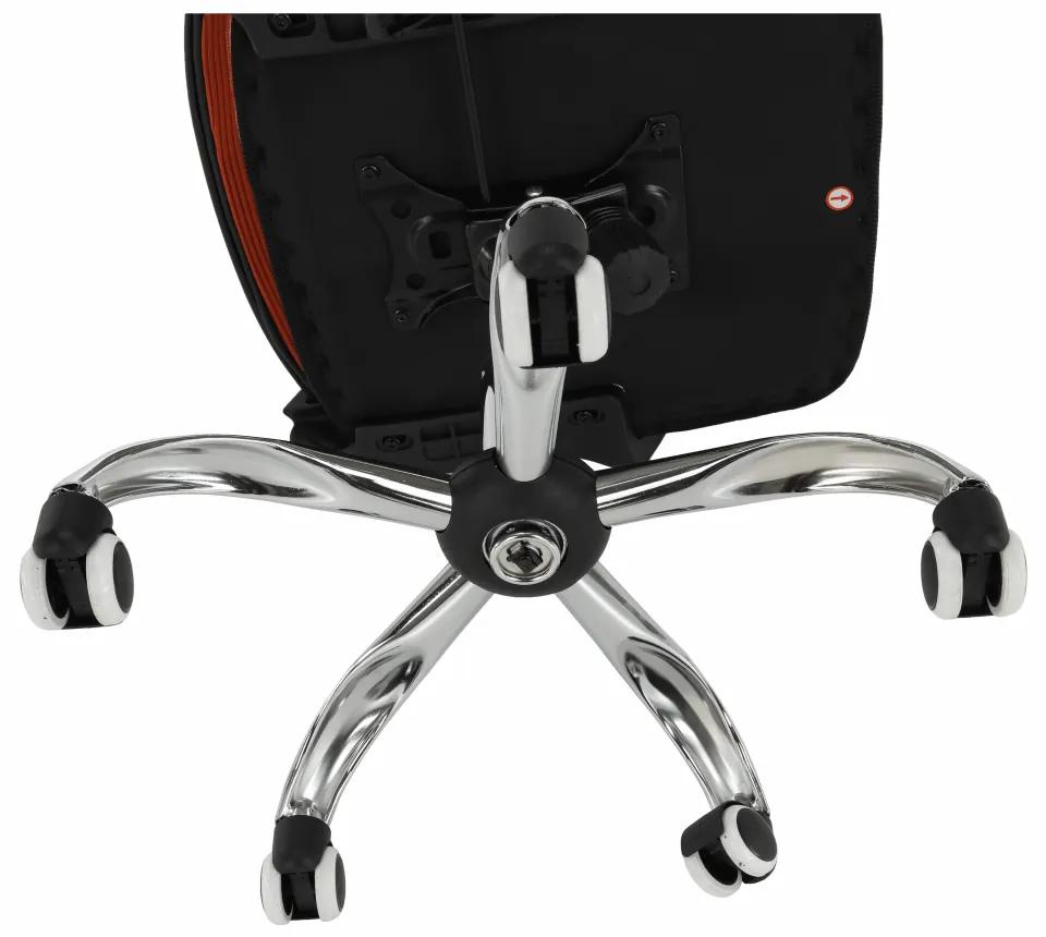 Kancelářská židle APOLO new, síťovina oranžová, látka černá, plast černý, kov chrom