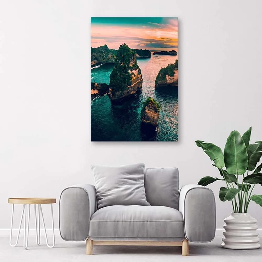 Gario Obraz na plátně Skály v tyrkysovém oceánu Rozměry: 40 x 60 cm