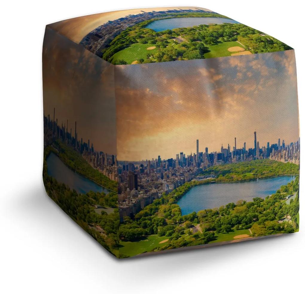 Sablio Taburet Cube New York Central Park: 40x40x40 cm