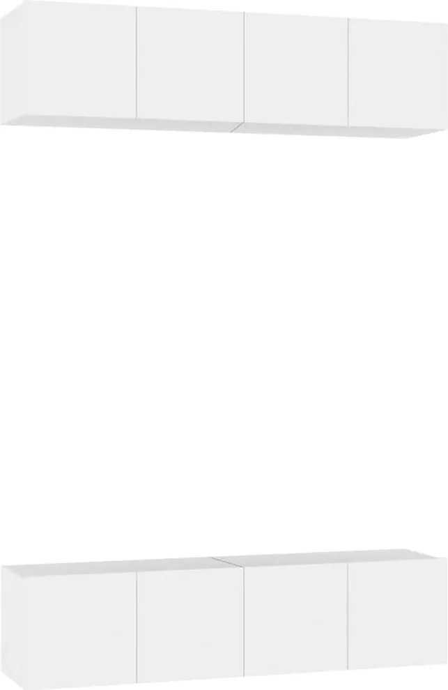 TV stolky 4 ks bílé 60 x 30 x 30 cm kompozitní dřevo 3074450
