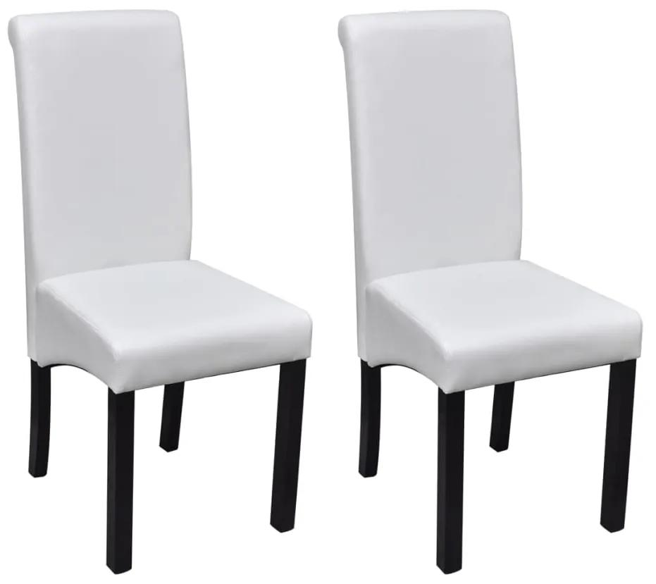 241728 vidaXL Jídelní židle 2 ks bílé umělá kůže