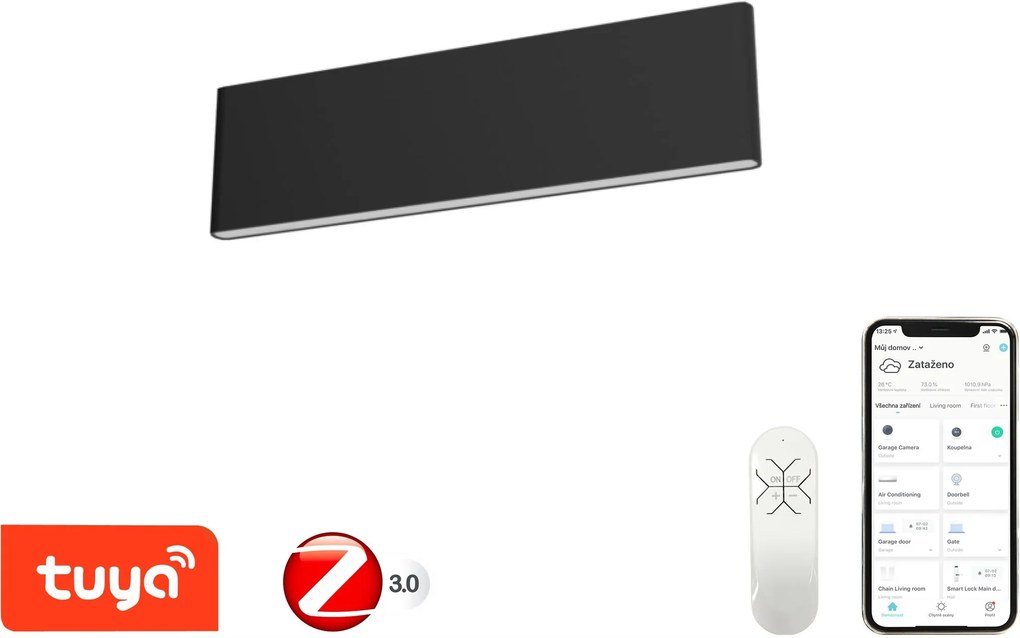 Led světlo immax neo liston 07086l smart 29cm 8w černé, zigbee 3.0