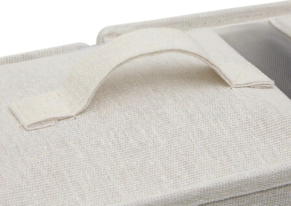 5Five® Lněný úložný skládací box na ložní prádlo, skládací 40,5 x 15,5 x 31,5 cm - 2ks