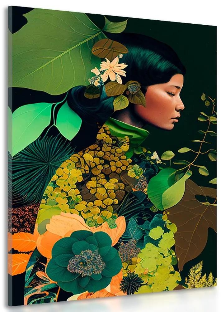 Obraz žena v náručí přírody - 80x120