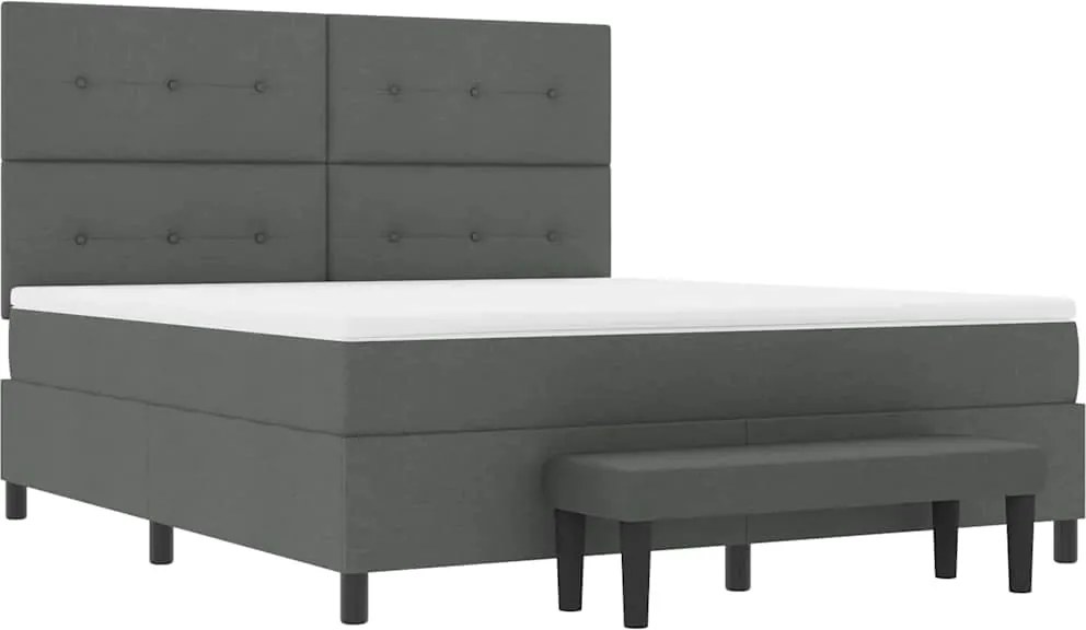 Postel s boxspringem s čelo Tmavě šedá 180 x 200 cm textil 3344087