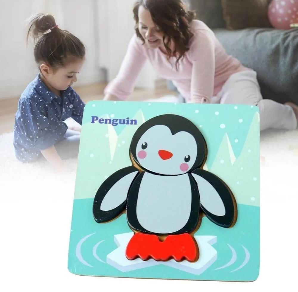 GFT Dřevěné puzzle pro nejmenší - tučňák - AKCE!
