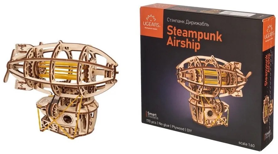 Ugears 3D dřevěné mechanické puzzle STEAMPUNK AIRSHIP