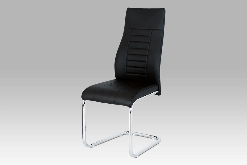 Jídelní židle HC-955 BK koženka černá, chrom