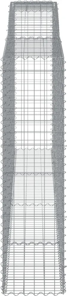 Klenutý gabionový koš 400 x 50 x 180/200 cm pozinkované železo 153539