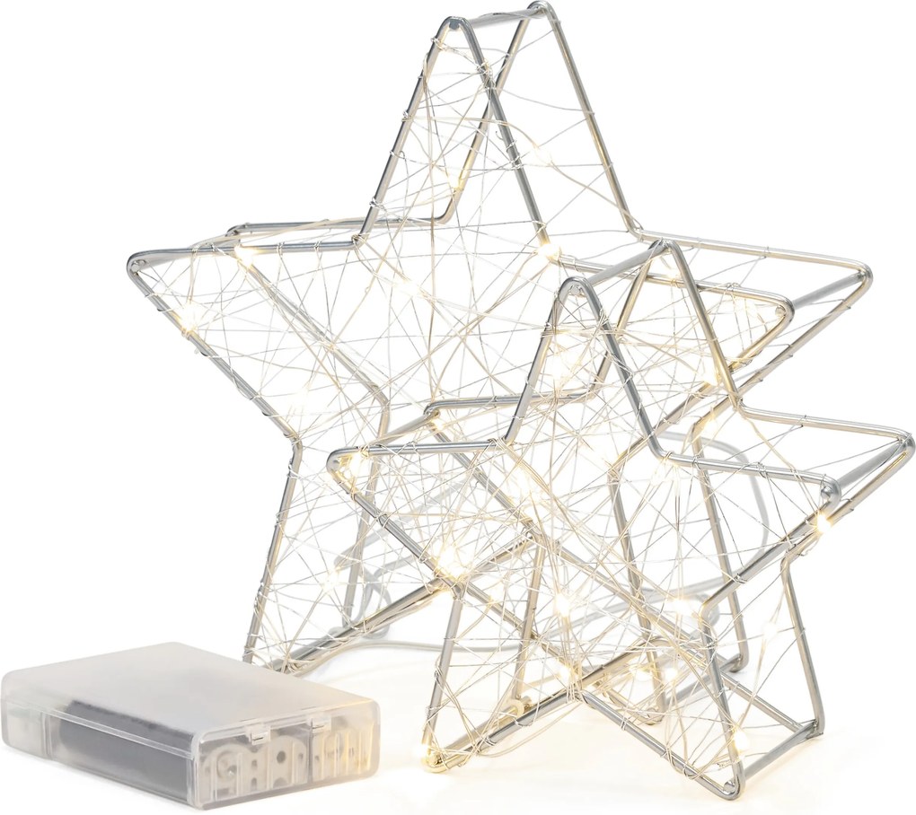 Tchibo - Dekorační hvězdy s LED - barva: transparent