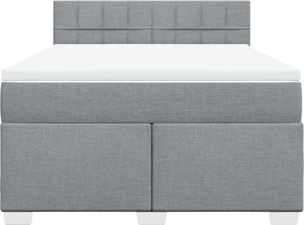 Box spring postel s matrací světle šedá 140 x 200 cm textil 3285911