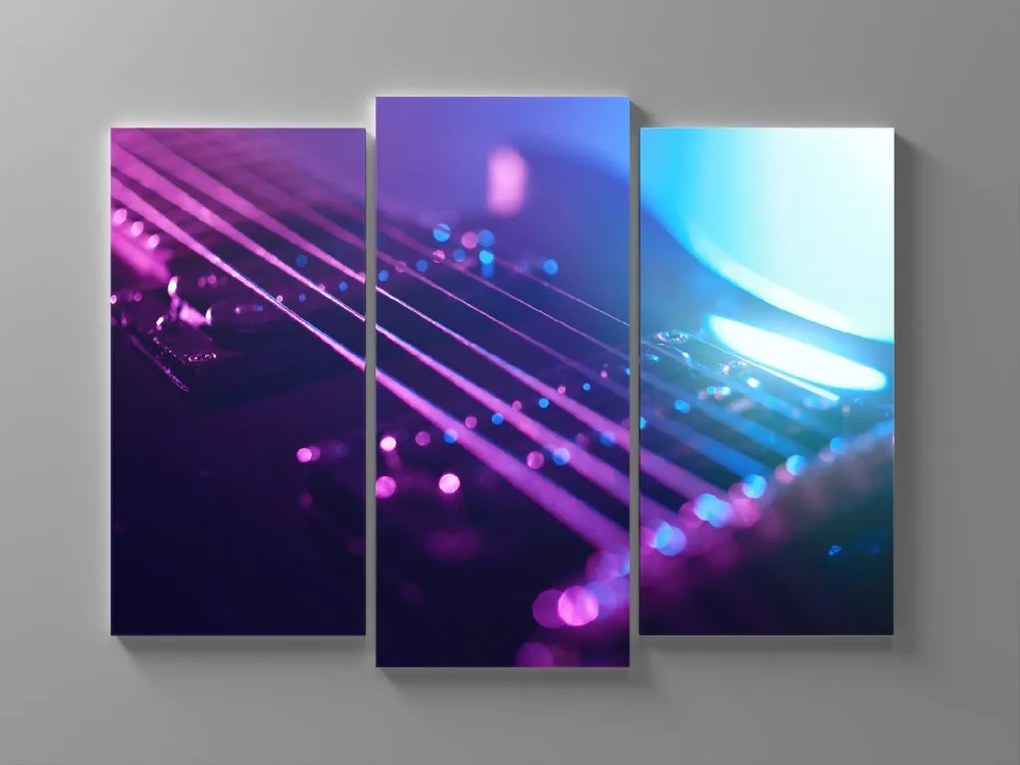 Obraz fialovomodrá elektrická kytara Rozměr: 90 x 60 cm