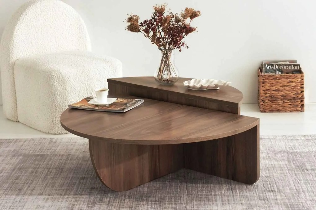 Designový konferenční stolek Baltenis 90 cm vzor ořech