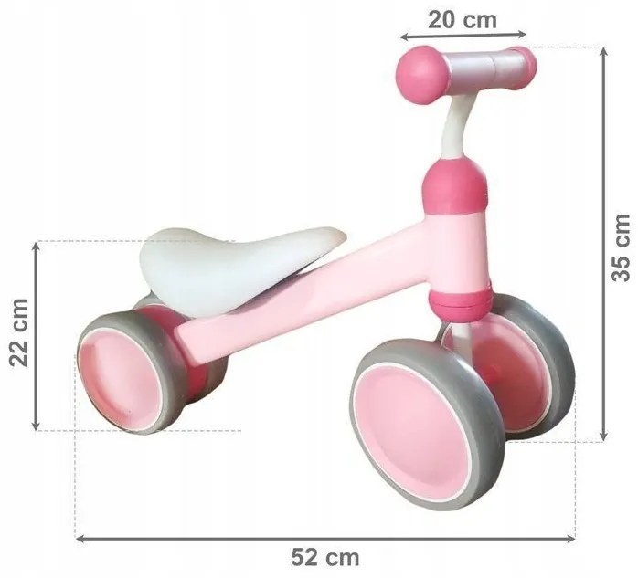 Dětské kolo v růžové barvě ECOTOYS